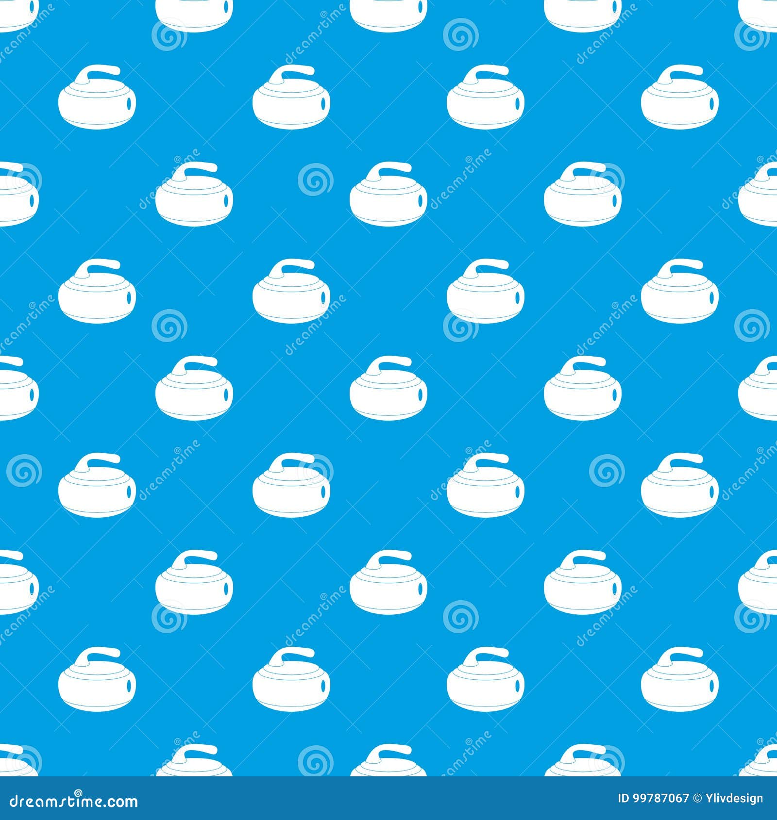 Curling Stone Pattern Seamless Blue Stock Vector - Illustration of ...