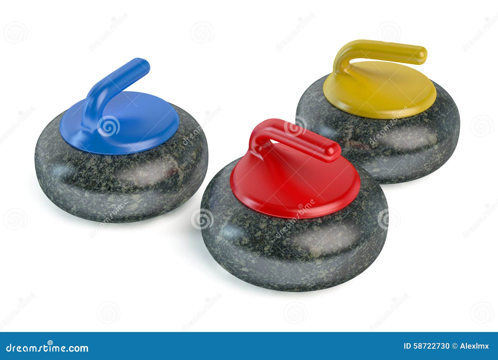 Curling Stones Closeup Of Shuffleboard On Ice. 3d Render Image Royalty ...