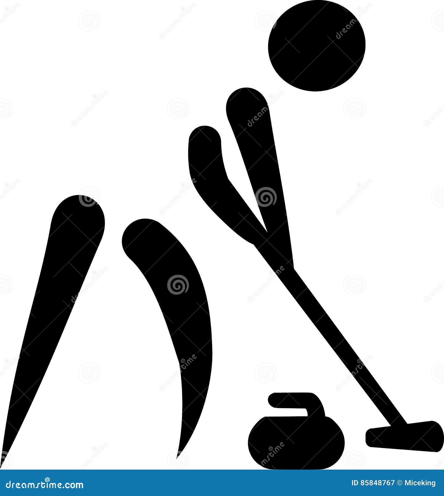 Curling Sweeper Icon stock vector. Illustration of isolated - 85848767