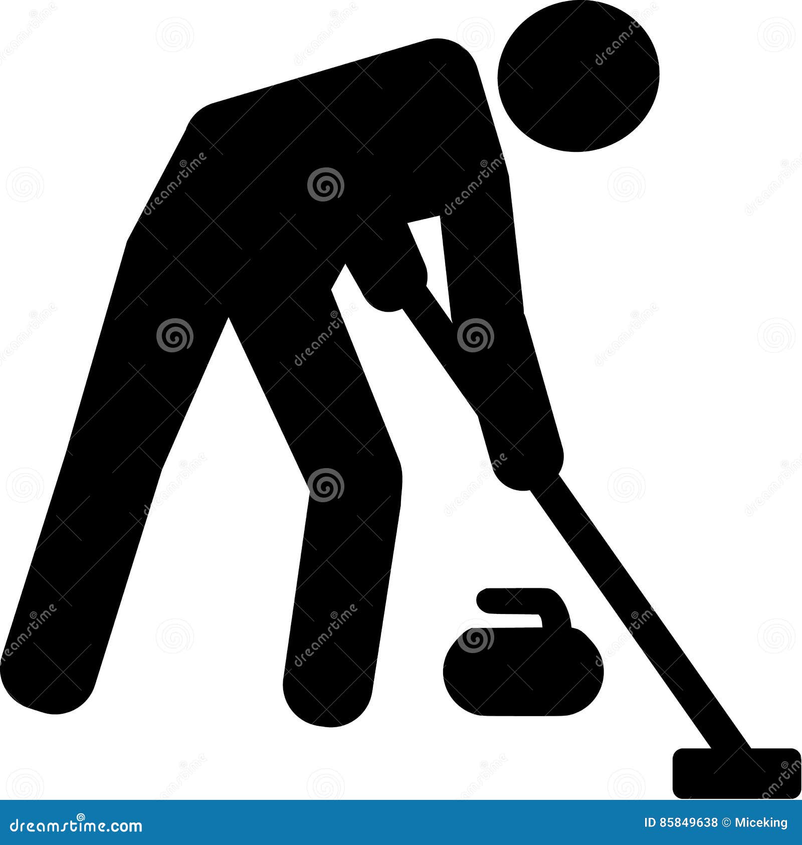 Curling Sweeper Silhouette Vector Illustration | CartoonDealer.com ...