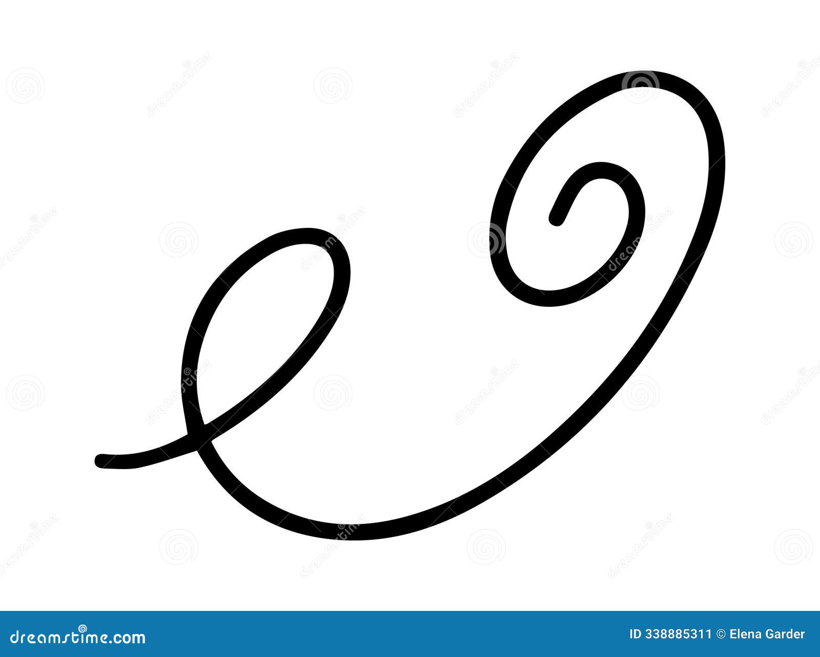 Curls Abstract Scribble. Hand Drawn Line. Doodle Decorative Curls ...