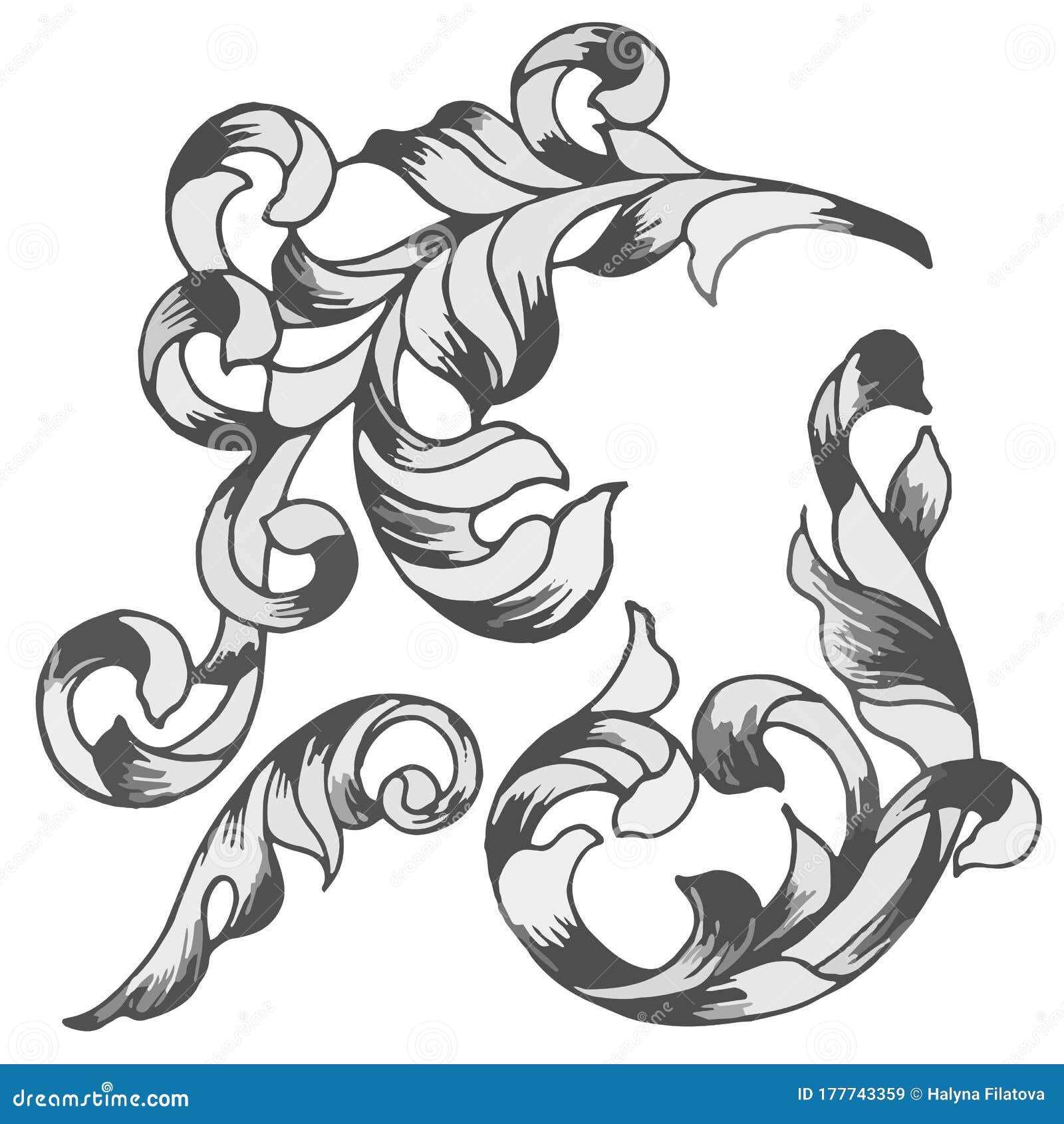 154 Curl, Vector Illustration, Isolate on a White Background Stock ...