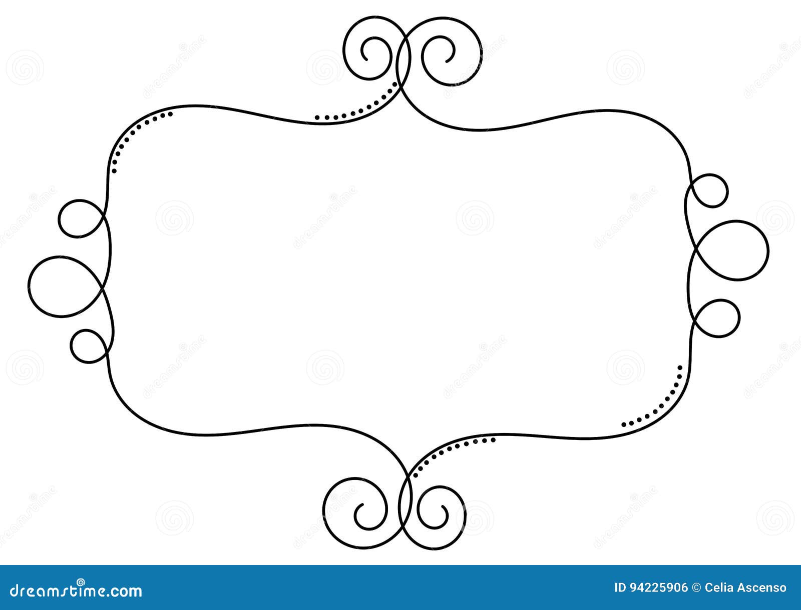 Curls Wire Border Frame Vintage Template Stock Illustration ...