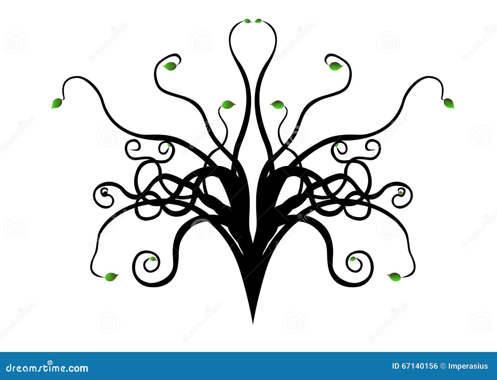 Curly abstract vector tree stock vector. Illustration of plant - 67140156
