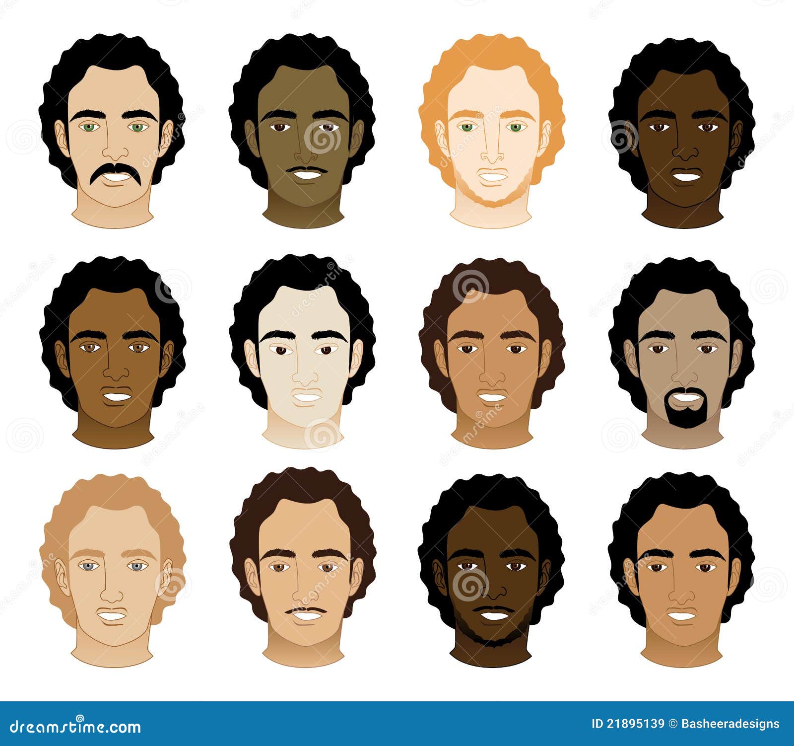 Curly Afro Hair, Portrait African Woman , Dark Skin Female Face With ...