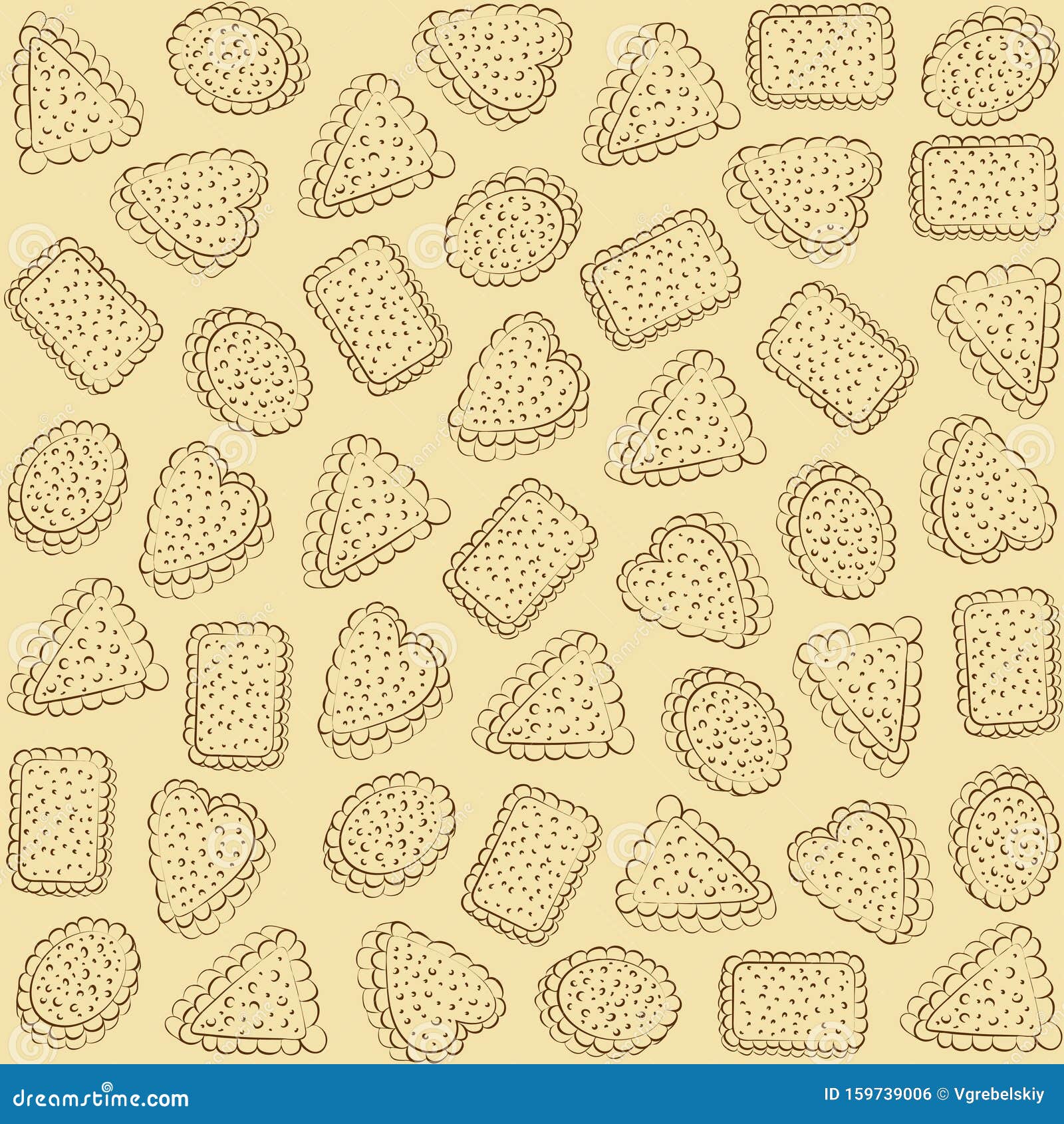 Curly biscuits. Texture stock vector. Illustration of banner - 159739006