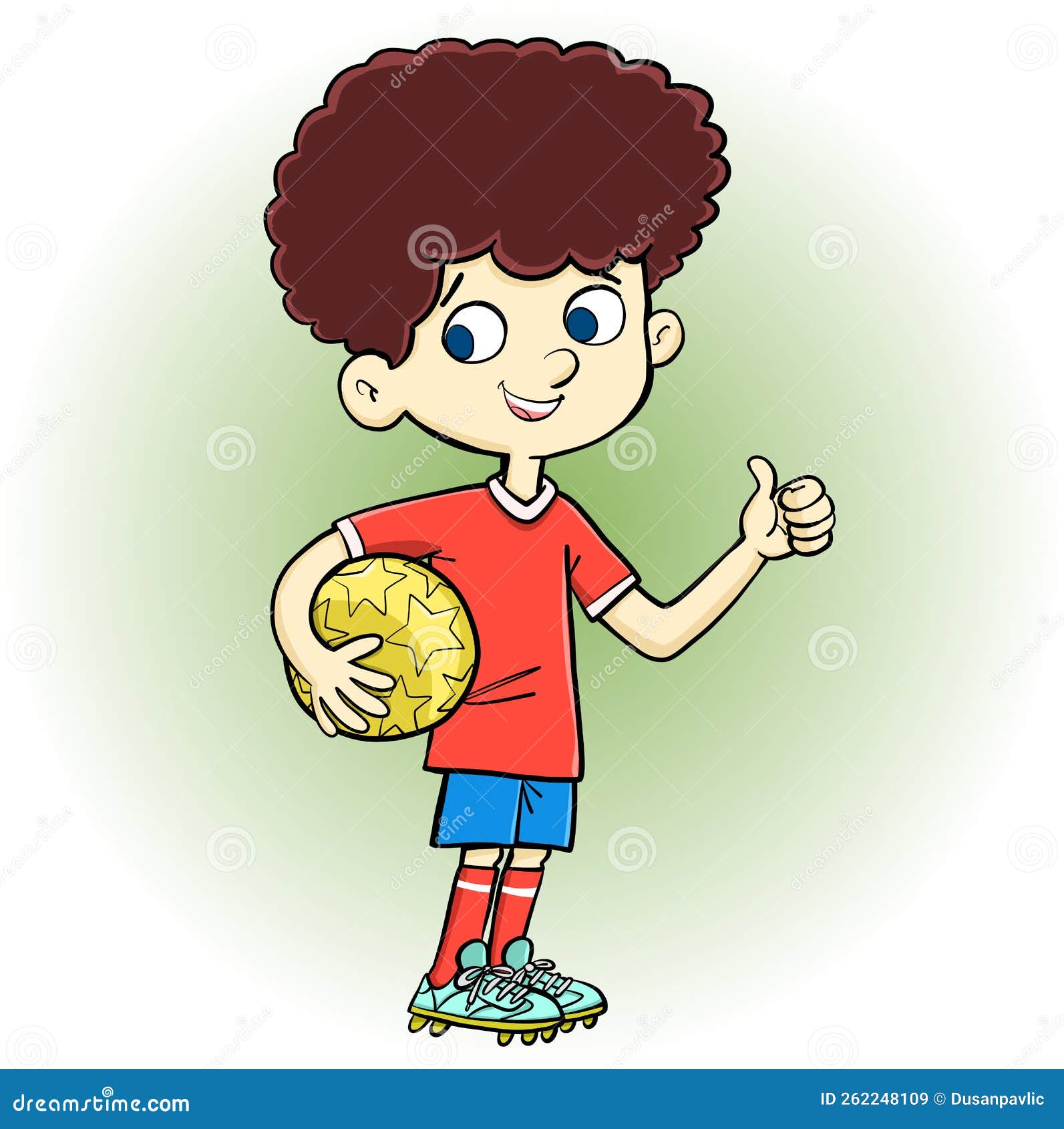 Boy holding a golden ball stock illustration. Illustration of victory ...