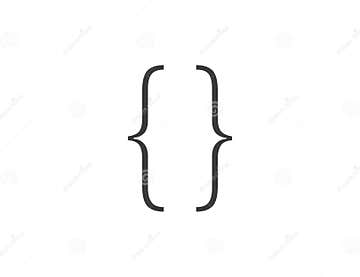 Curly Brace, Bracket, Code Icon. Vector Illustration. Stock Vector ...