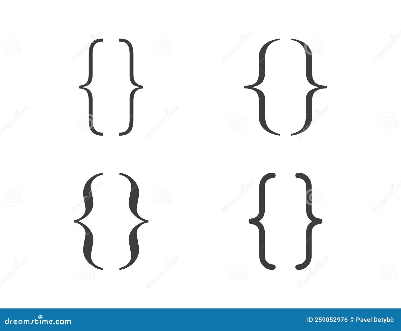 Curly Brace, Bracket Icon Set . Vector Illustration. Stock Vector ...