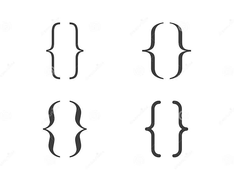 Curly Brace, Bracket Icon Set . Vector Illustration. Stock Vector ...