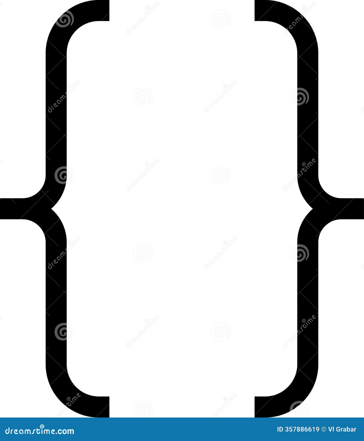 Pair Of Brackets Programming Code Symbol Representing Coding Language Cartoon Vector ...