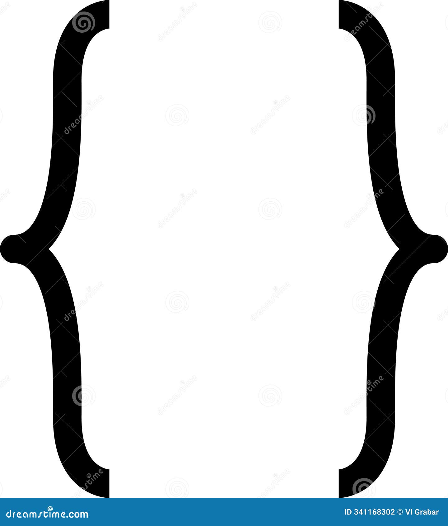 Curly Braces, Double Symmetric Brackets. Vector Typography Symbols Pair ...