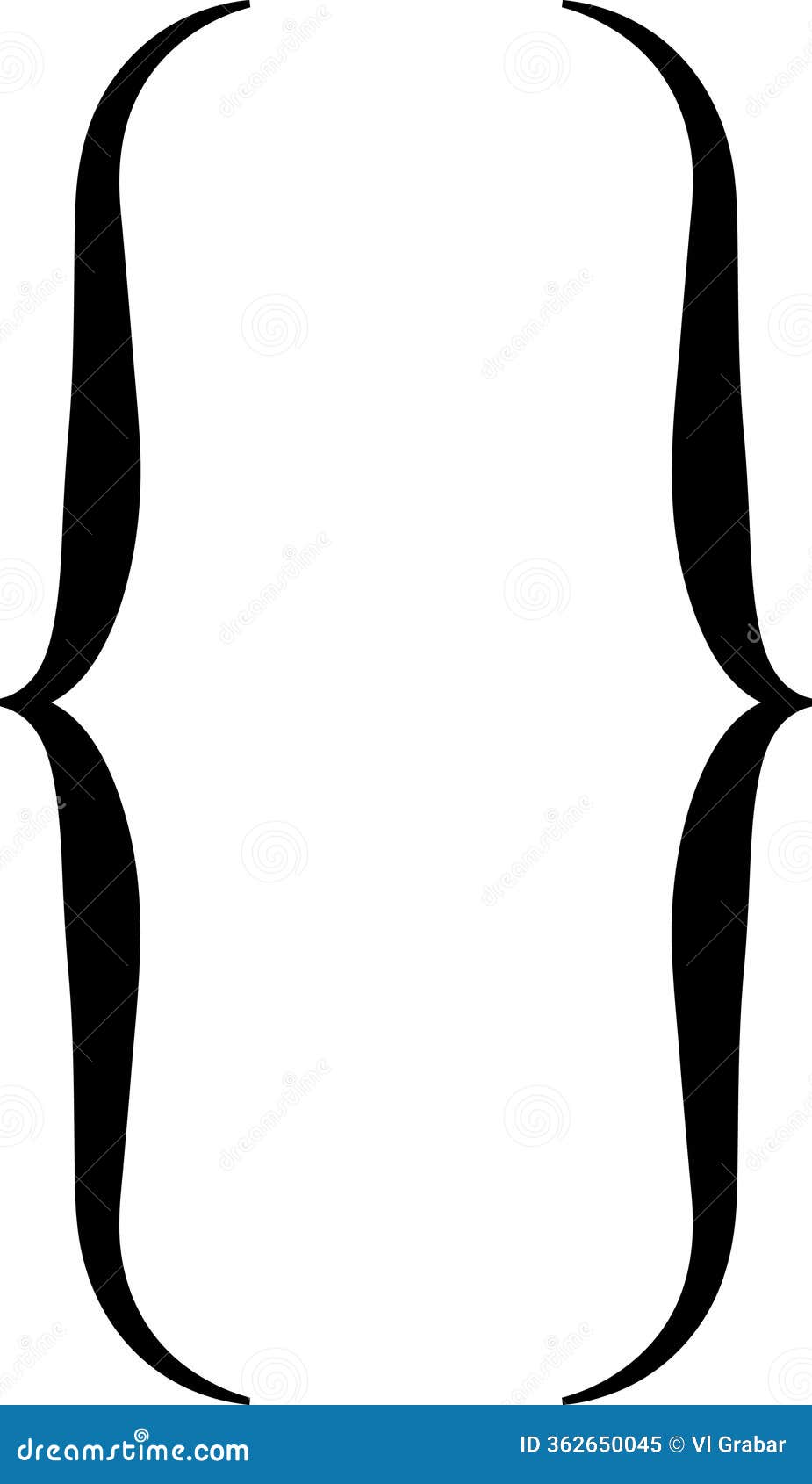 Curly Braces, Double Symmetric Brackets. Vector Typography Symbols Pair ...