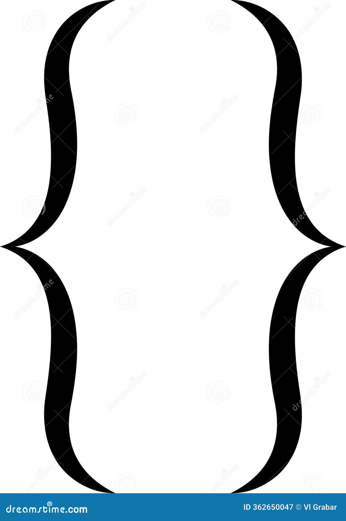 Curly Braces, Double Symmetric Brackets. Vector Typography Symbols Pair ...