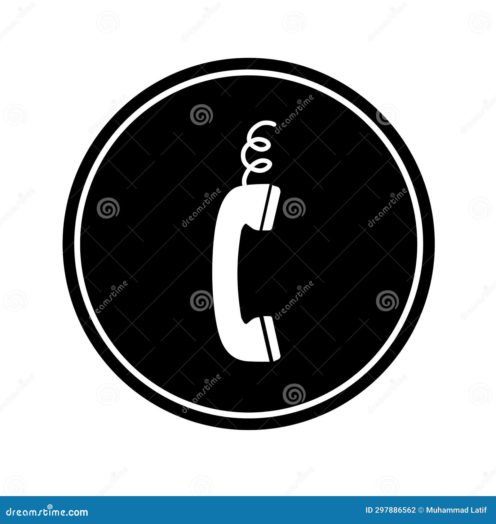 Curly Cable Telephone Icon Illustration Stock Illustration ...
