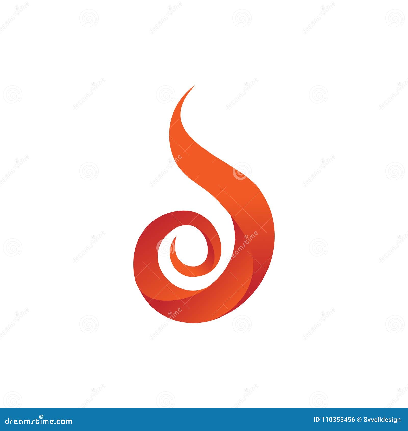 Curly Fire Flames Element Emblem Symbol Stock Vector - Illustration of ...