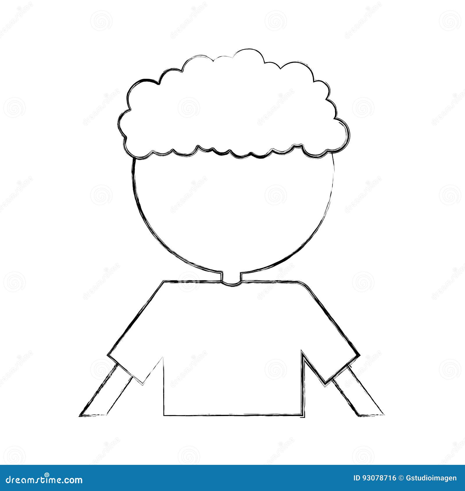 Curly haired boy character stock vector. Illustration of child - 93078716