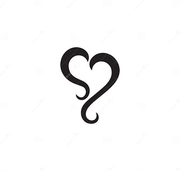 Curly heart stock vector. Illustration of celebration - 201996136
