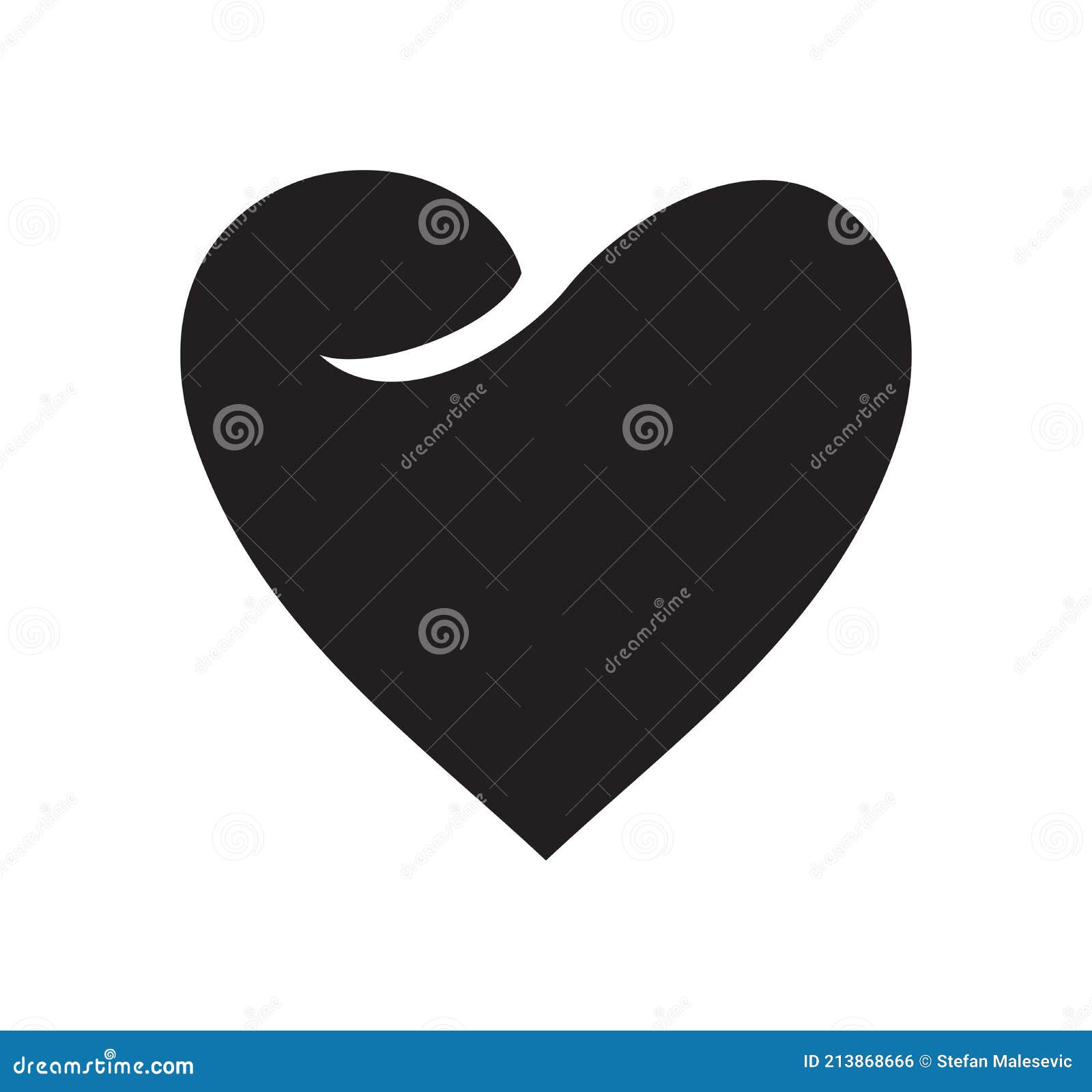 Curly heart stock vector. Illustration of background - 213868666
