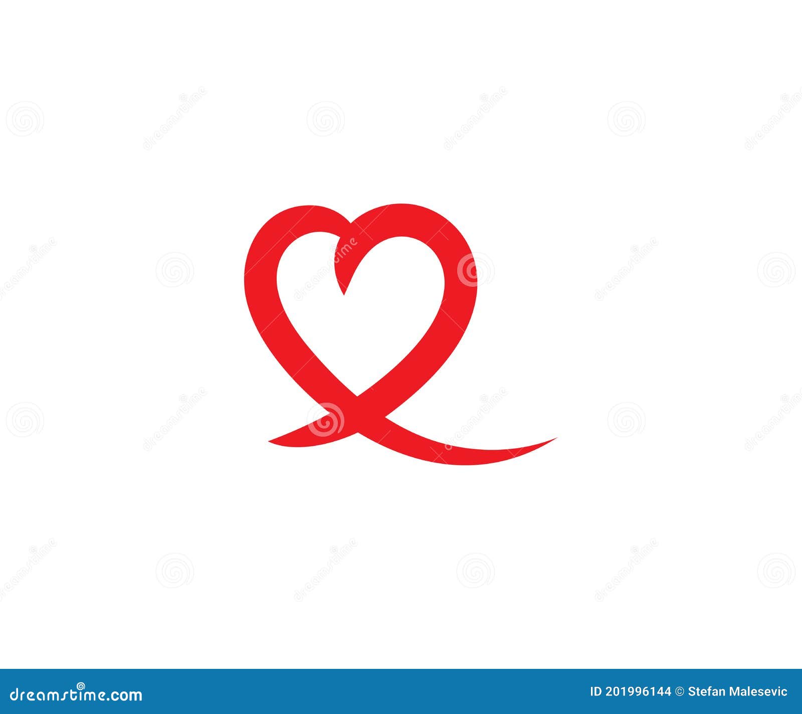 Curly heart stock vector. Illustration of abstract, ornamental - 201996144