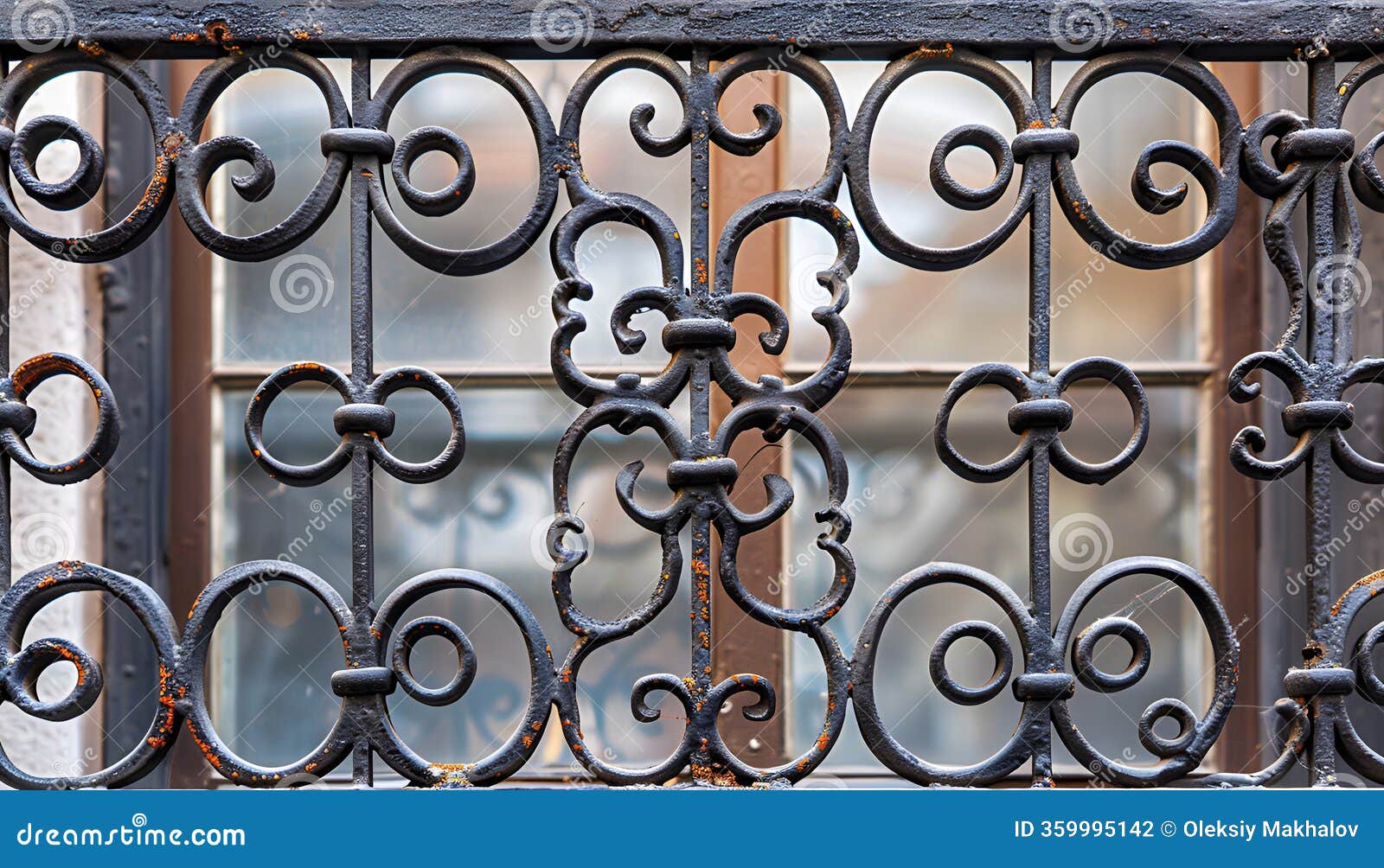 Curly Iron Grating on the Window Stock Photo - Image of texture ...