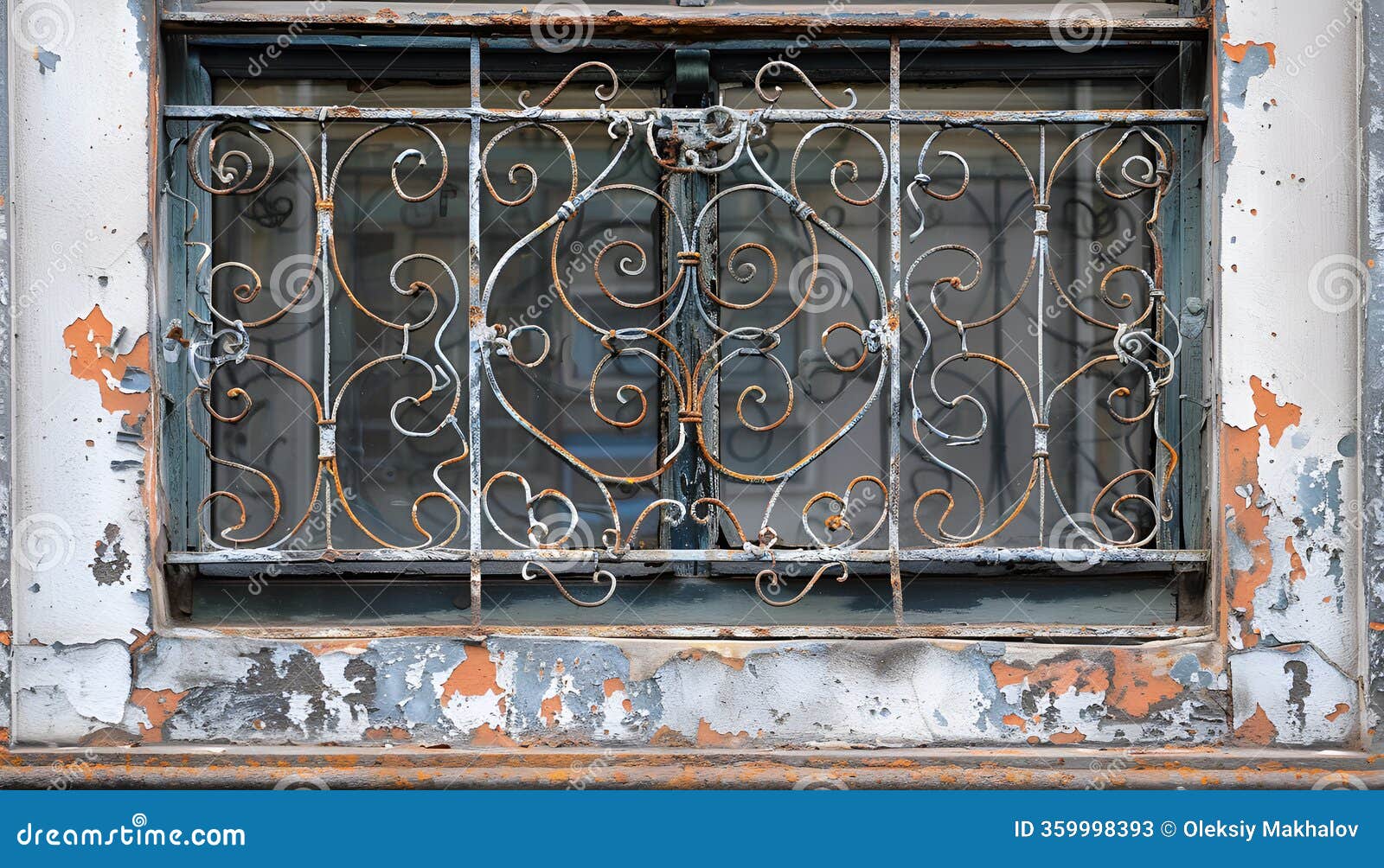 Curly Iron Grating on the Window Stock Image - Image of abstract ...