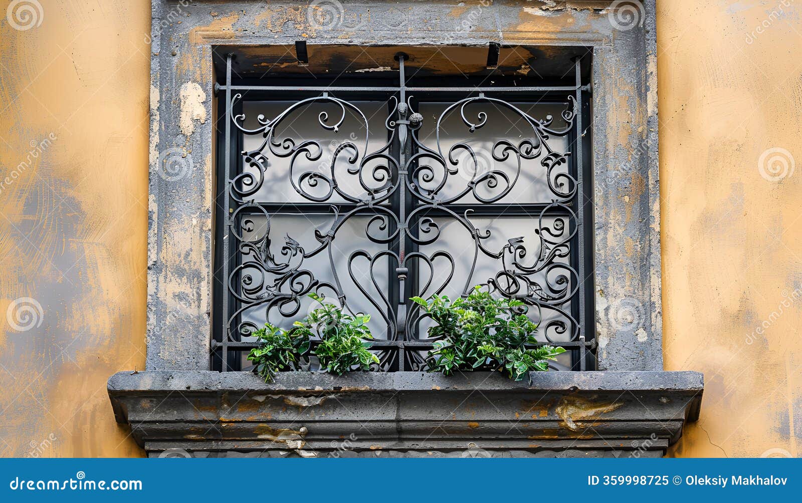 Curly Iron Grating on the Window Stock Image - Image of design, element ...