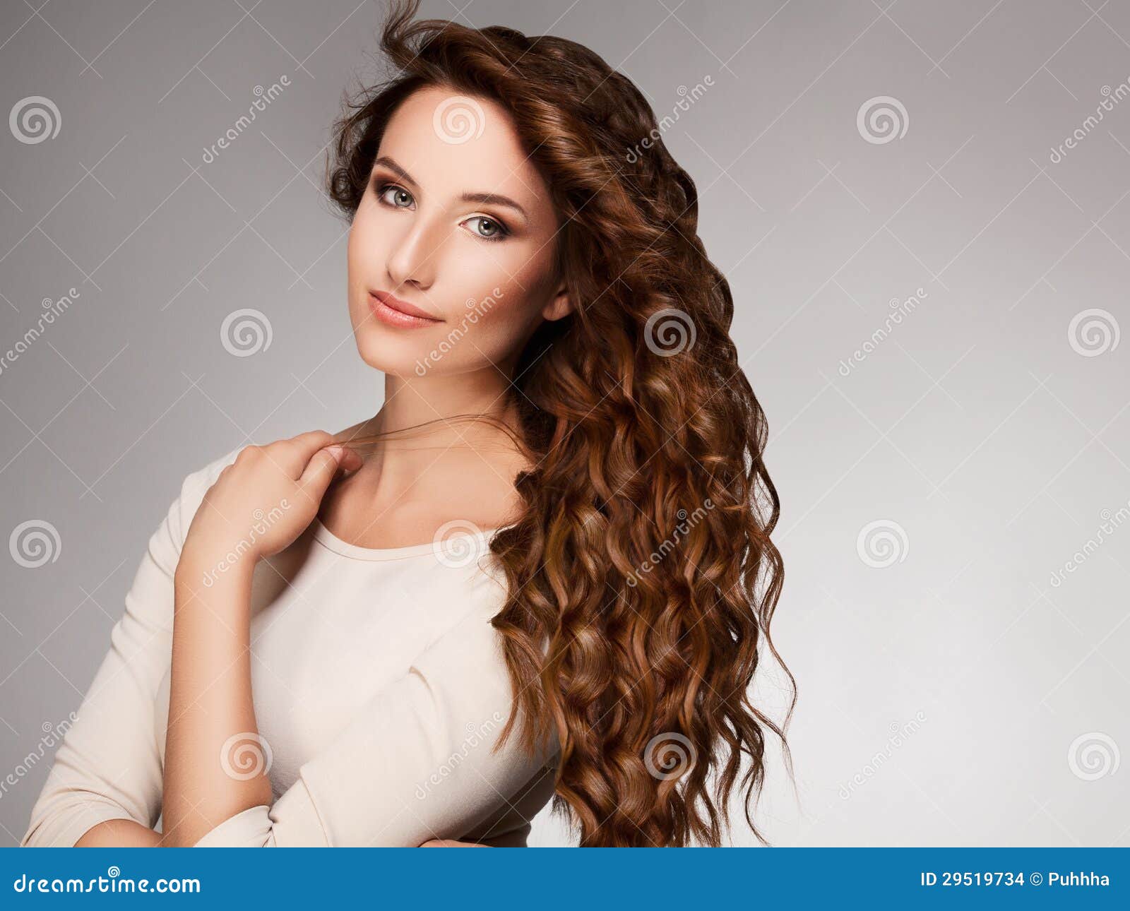 Curly Long Hair. High Quality Image Stock Photo - Image of portrait ...
