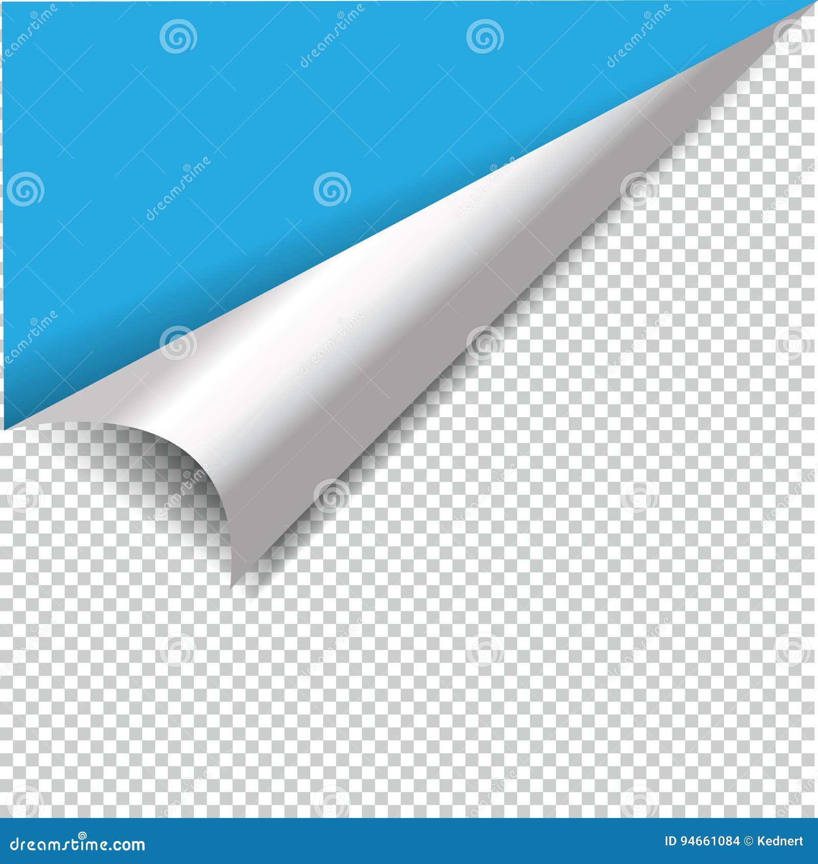 Curly Page Corner Realistic Illustration with Transparent Shadow. Stock ...