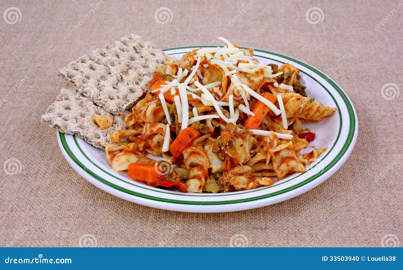 Curly Pasta Vegetables Cheese Plate Stock Photo - Image of beige, pasta ...