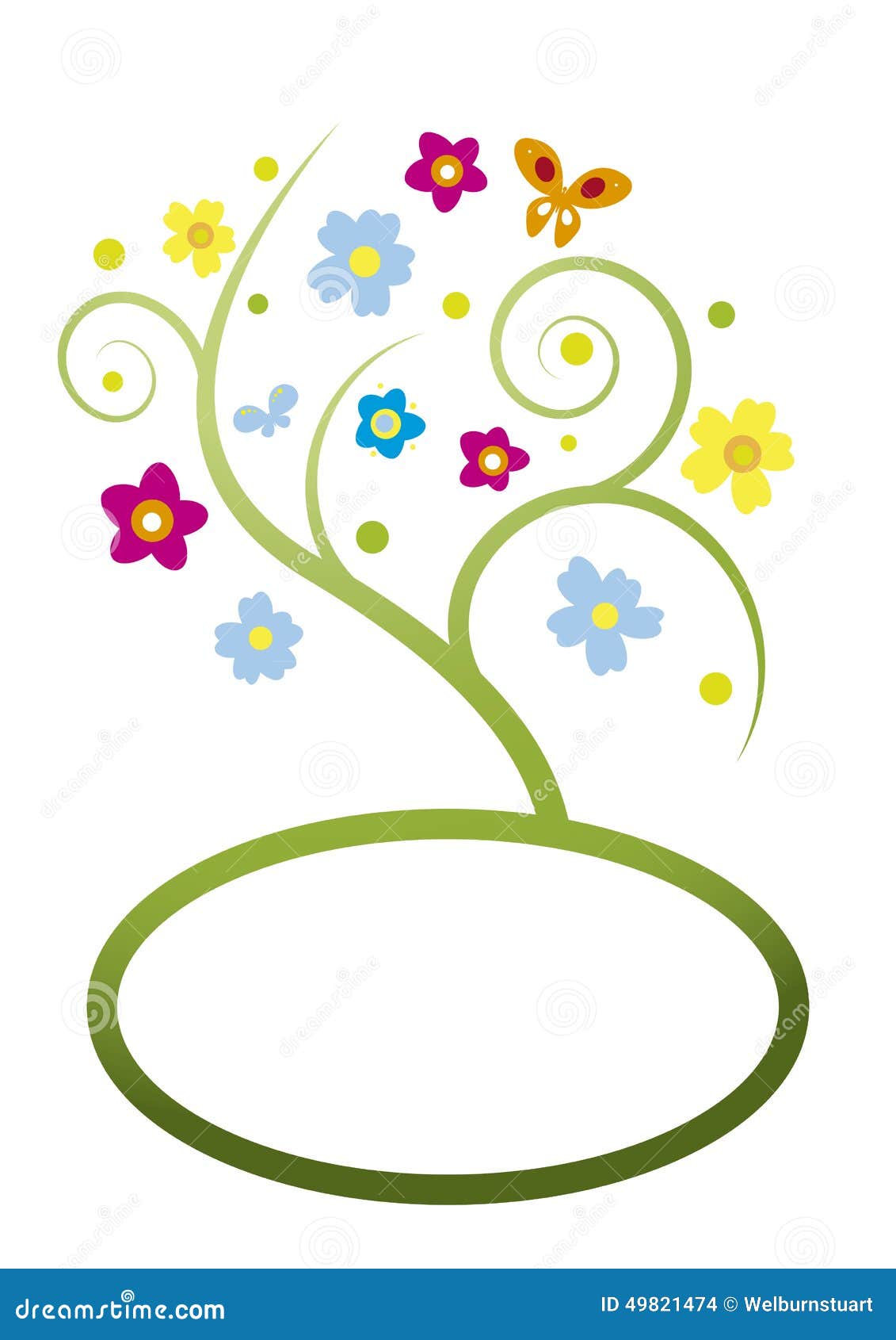Curly plants frame 2 stock vector. Illustration of graphic - 49821474