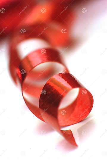 A curly red ribbon stock image. Image of gift, holiday, curl - 48733