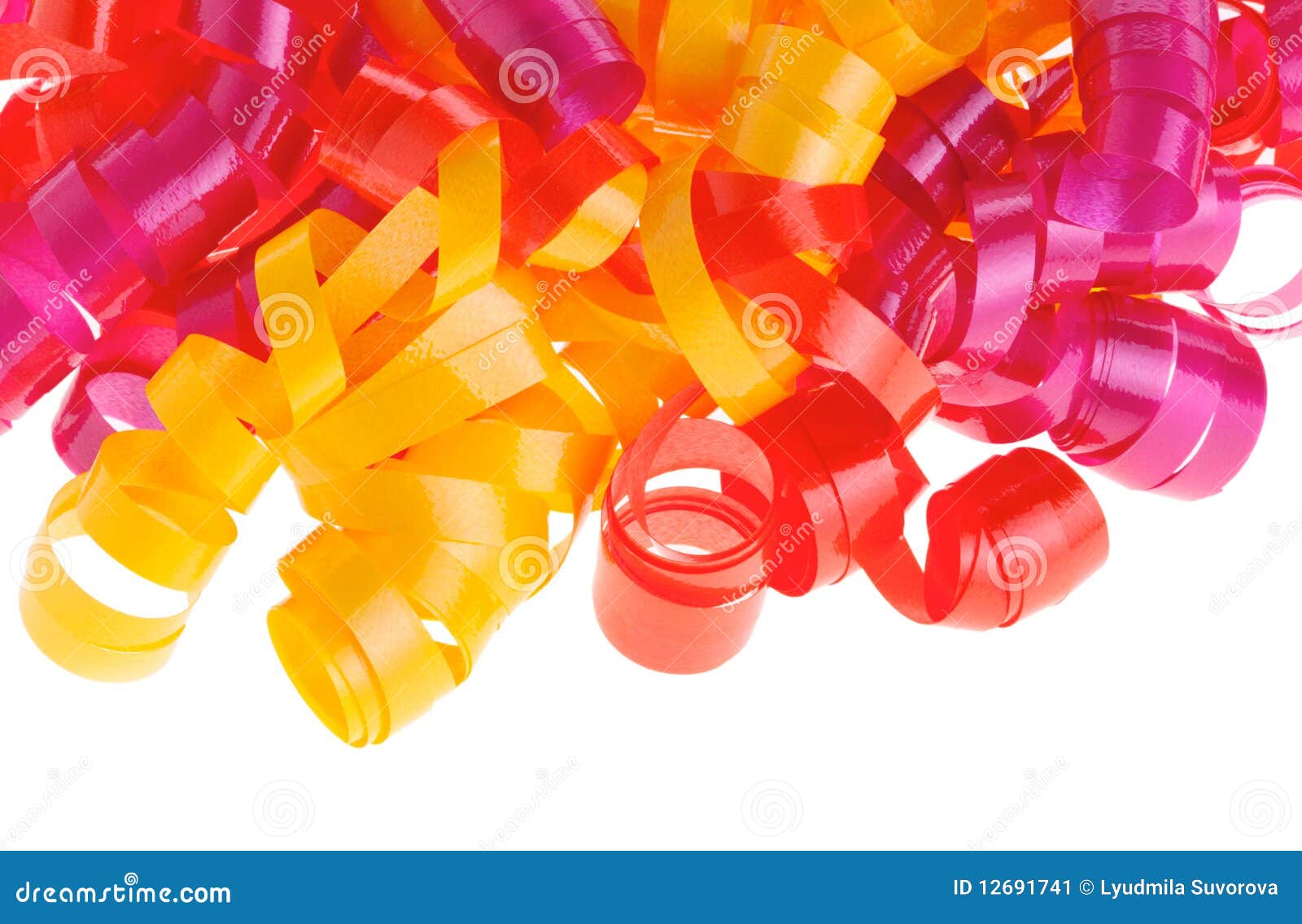 Curly ribbons stock image. Image of curly, birthday, yellow - 12691741