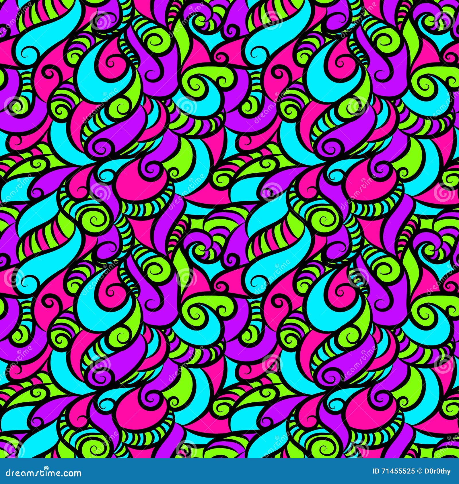 Curly seamless pattern stock vector. Illustration of curl - 71455525