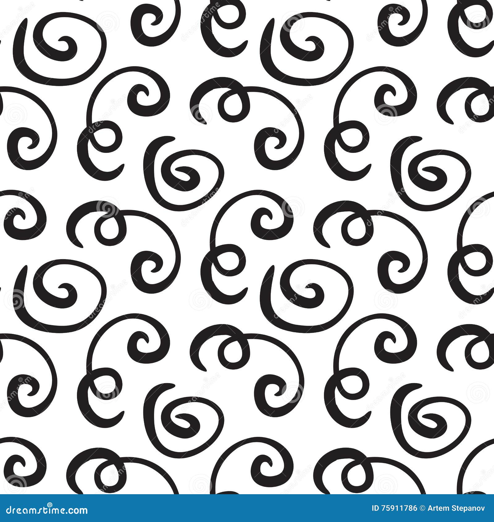Curly or Swirly Hand Drawn Background Stock Vector - Illustration of ...