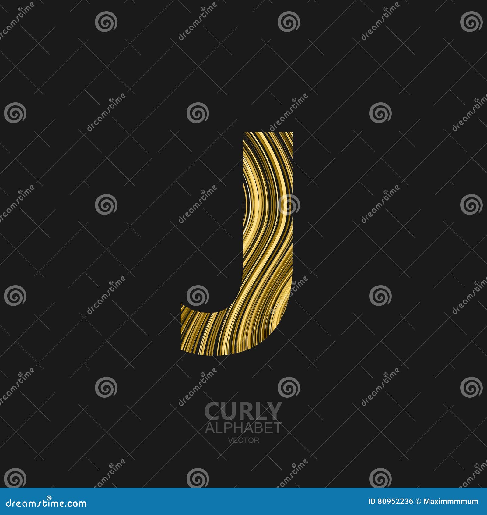 Curly textured Letter J. stock vector. Illustration of liquid - 80952236