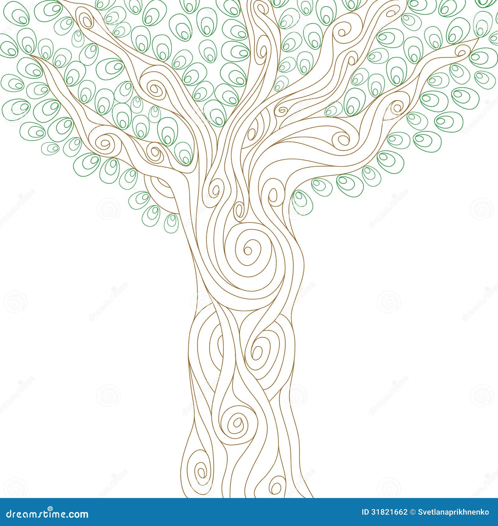 Curly tree stock vector. Illustration of branch, pattern - 31821662