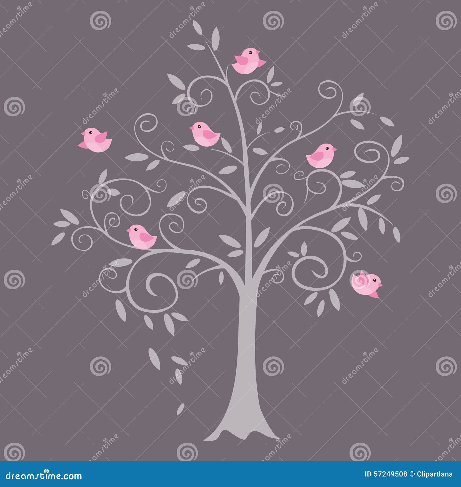 Curly Tree Silhouette Design Cartoon Vector | CartoonDealer.com #32019499