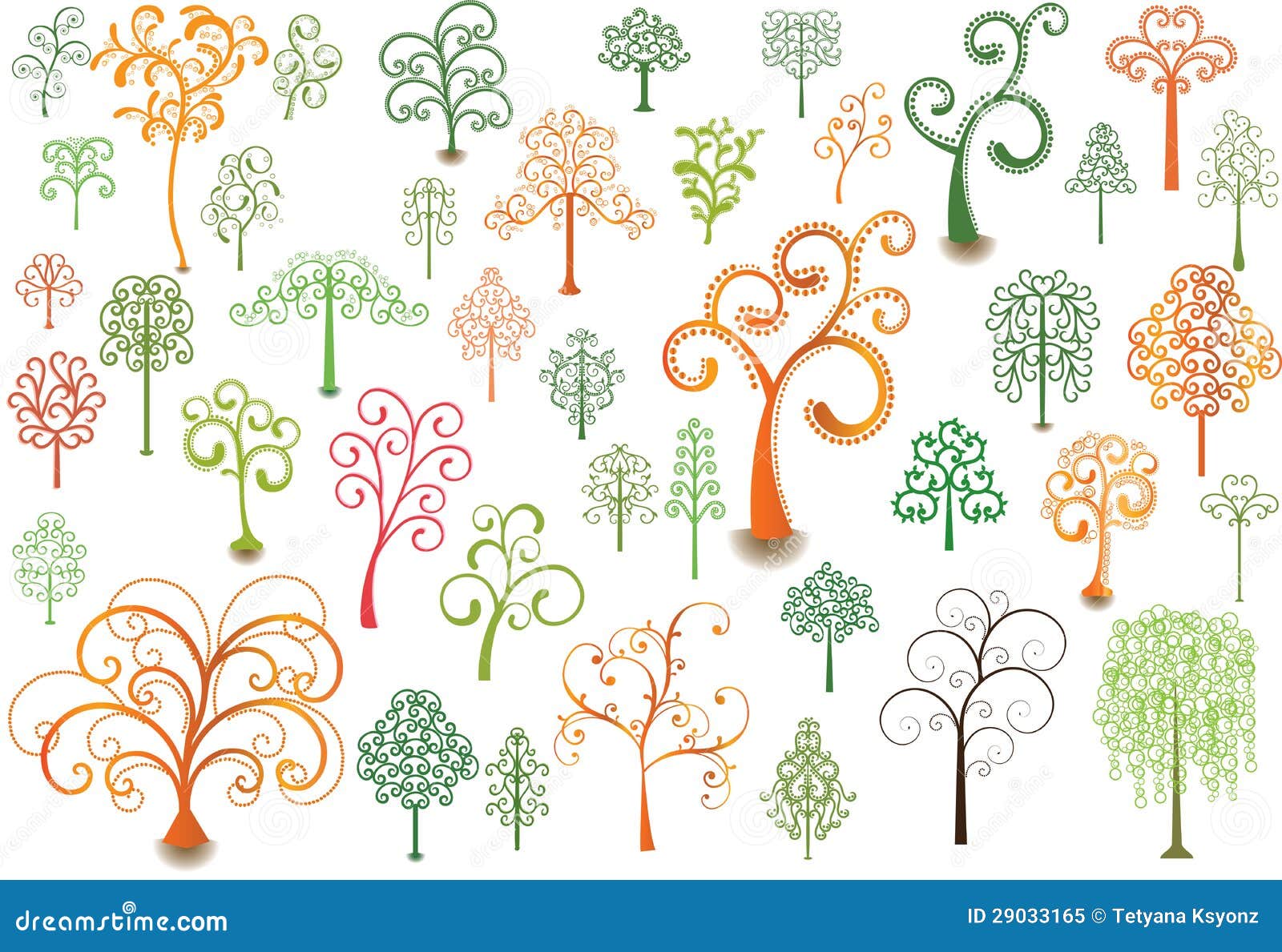 Curly trees stock vector. Illustration of growth, season - 29033165