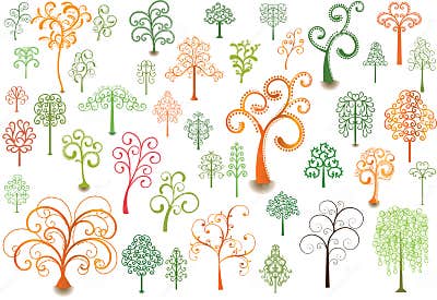 Curly trees stock vector. Illustration of growth, season - 29033165