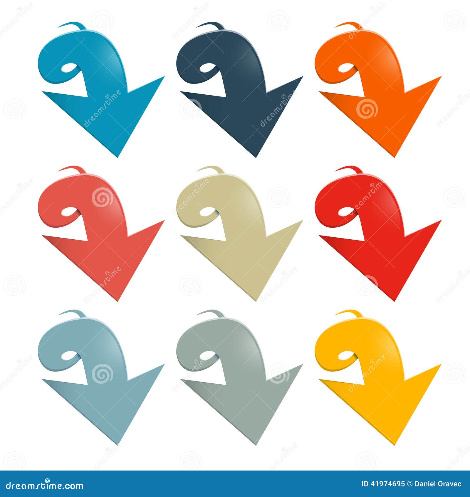 Curly Vector Arrows Set stock vector. Illustration of angle - 41974695