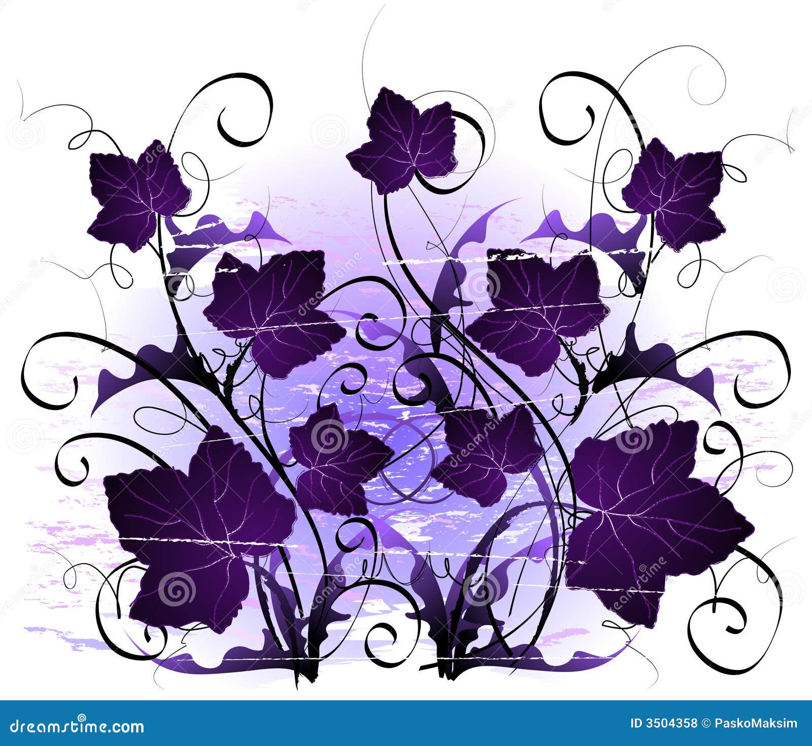 Curly vines and leaves stock vector. Illustration of leaves - 3504358
