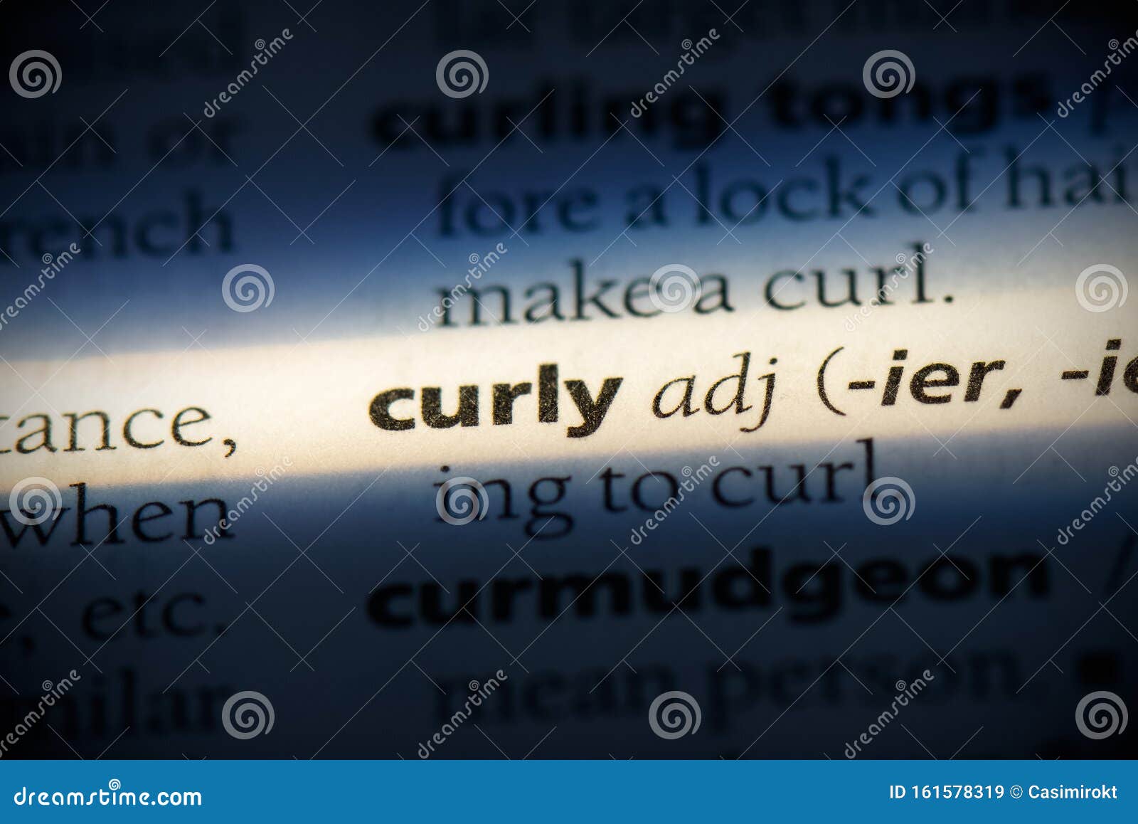 Curly stock image. Image of page, education, focus, isolated - 161578319