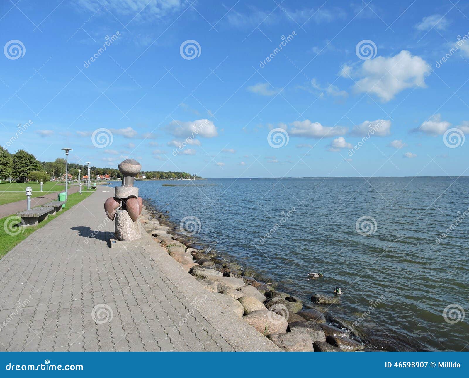 Curonian Lagoon Shore, Lithuania Stock Image - Image of stones ...