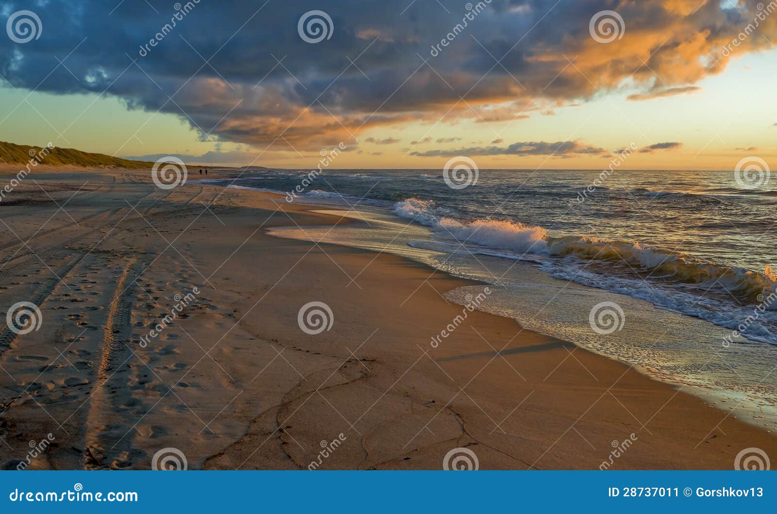 The Curonian Spit at the Sunset, Lithuania Stock Image - Image of edge ...
