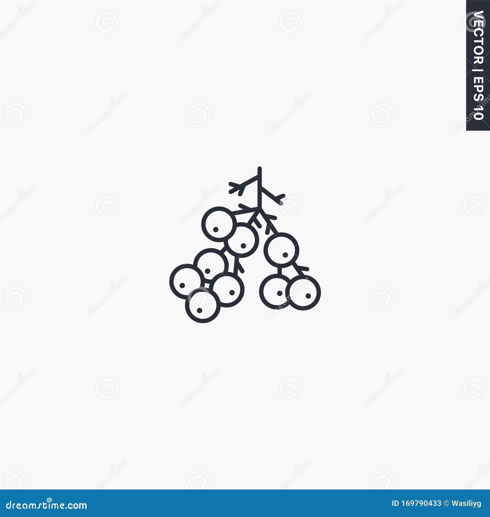 Currant Icon, Linear Style Sign for Mobile Concept and Web Design Stock ...