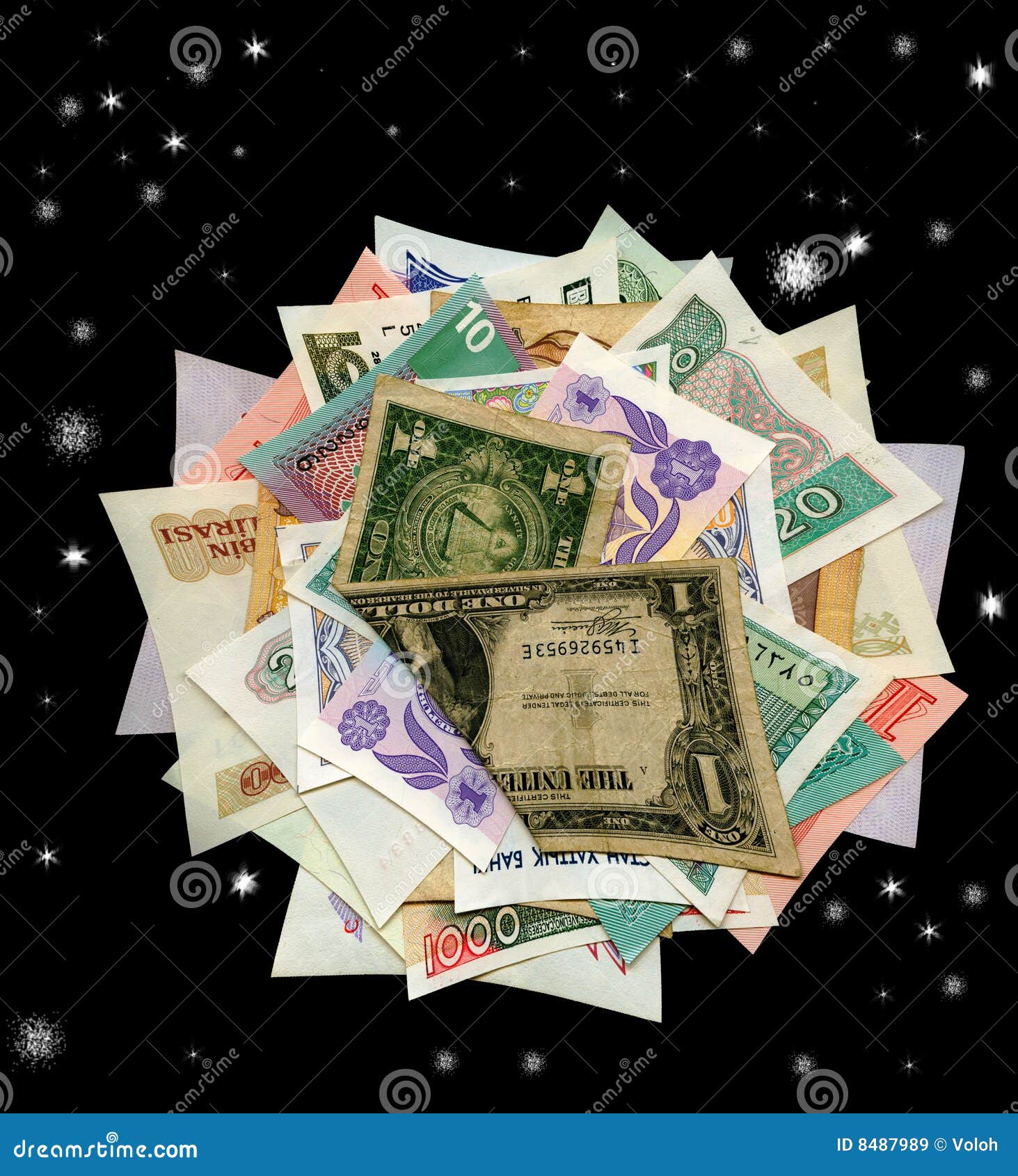 Currencies from Around the World, Paper Banknotes. Stock Image - Image ...