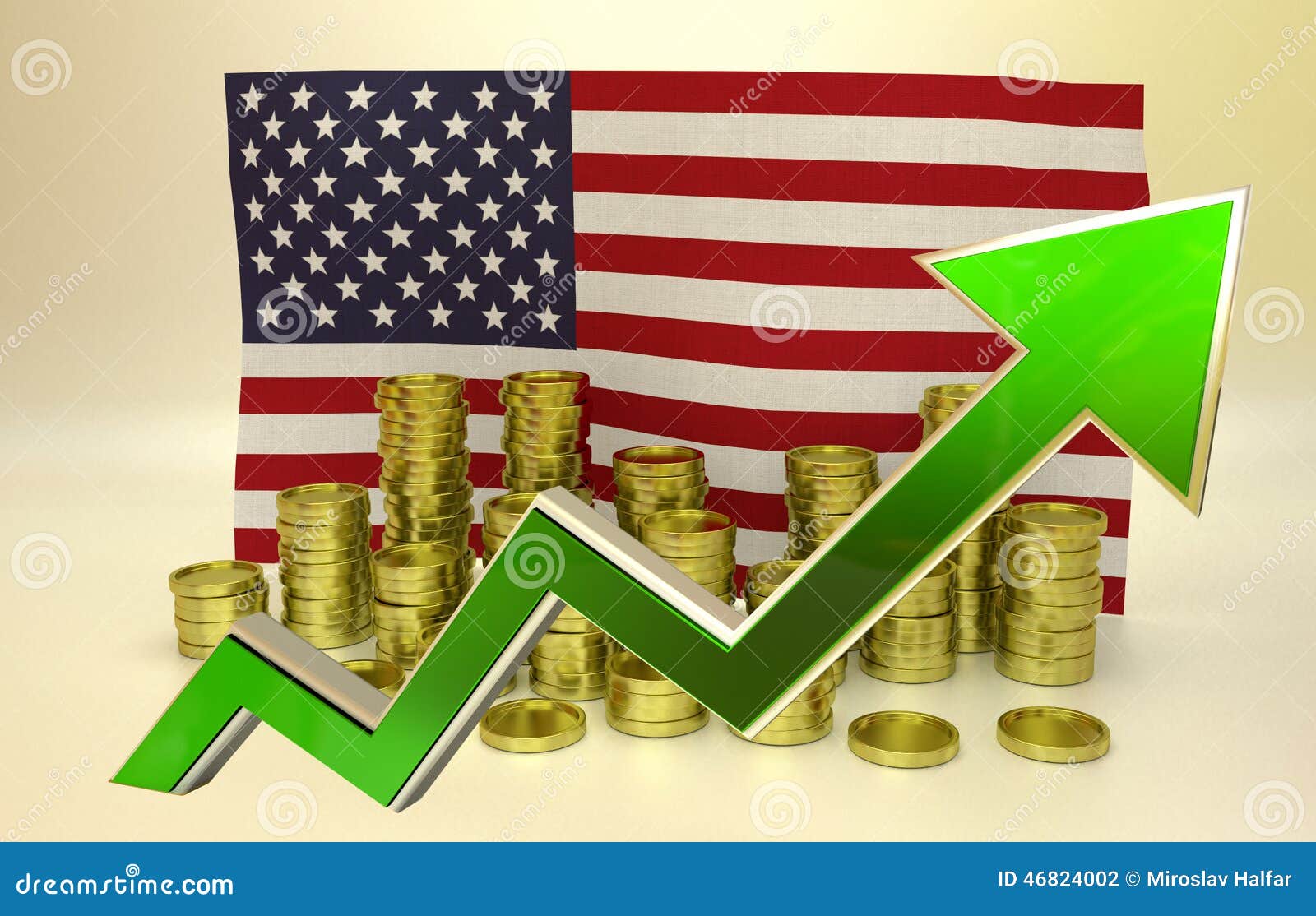 Currency Appreciation - American Dolla Stock Illustration ...