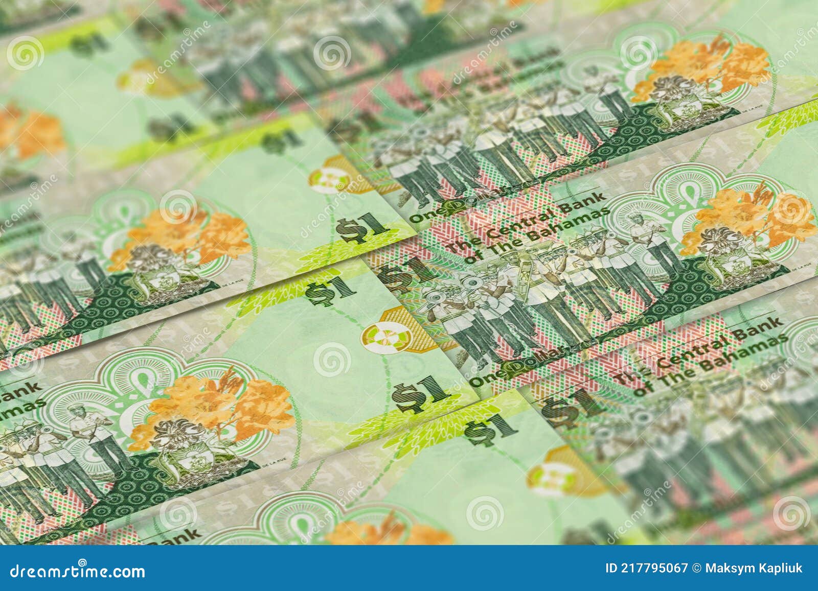 Currency of the Bahamas Background. BSD Dollars Pattern. 1 Dollar Stock ...