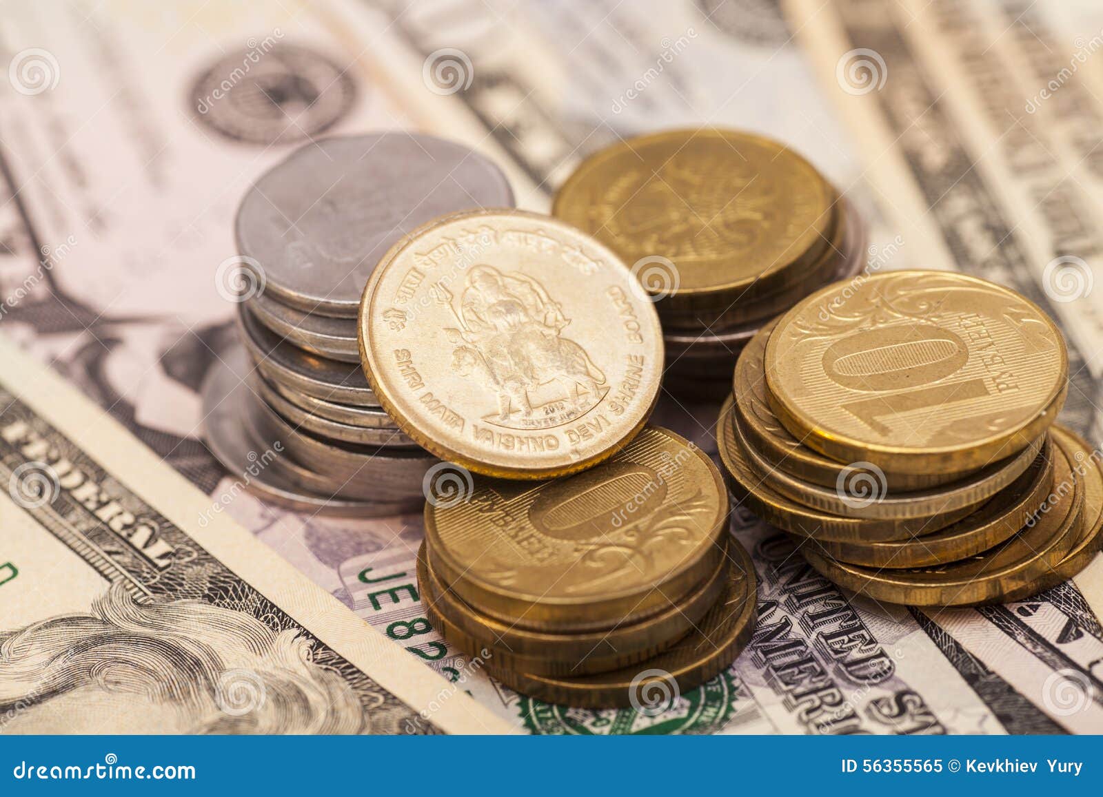 Currency Bank Notes and Coins Stock Image - Image of cash, income: 56355565